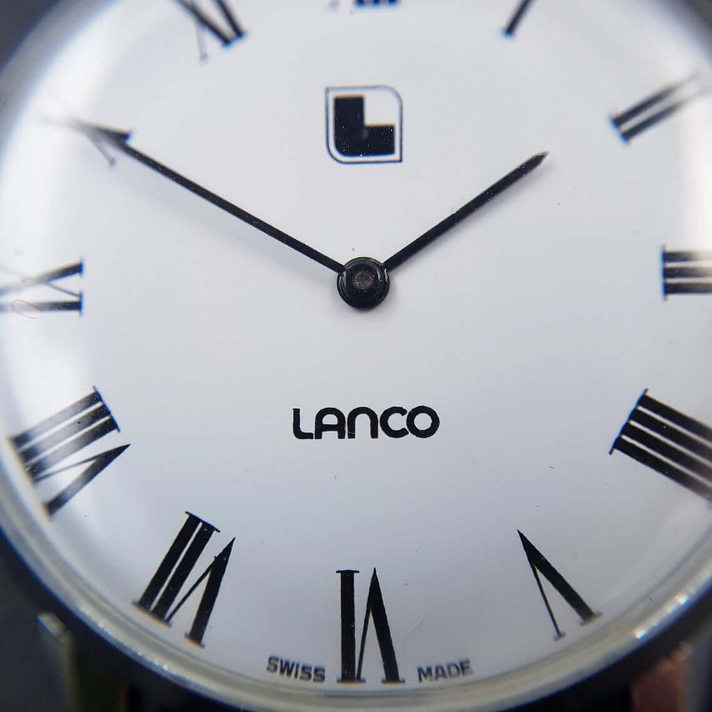Vintage Mens Lanco Mechanical Swiss Watch with White Dial and New ...